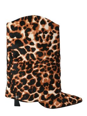 Kurt Geiger Annabel Leopard-print Suede Boots - Camel/oth
