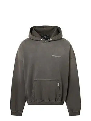 REPRESENT Brand-print Relaxed-fit Cotton Hoody - Ash