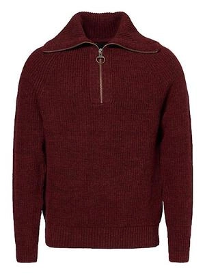 Barbour Riggbay Half-zip Wool Jumper - Chestnut