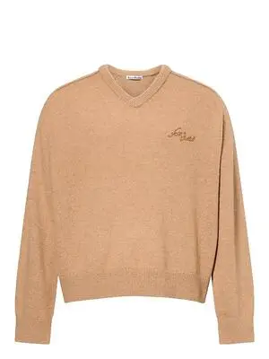 Acne Studios Kaymel V-neck Knit Wool Jumper - Light Camel