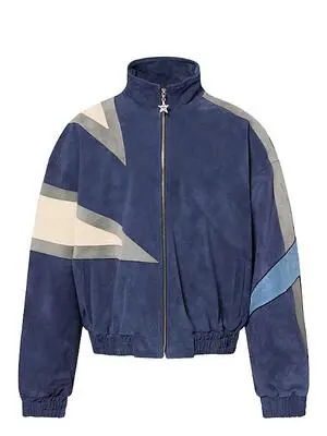 NAHMIAS Mvp Star Suede Bomber Jacket - Navy