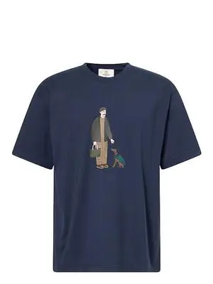Barbour Fordyce Graphic-print Cotton T-shirt - Navy