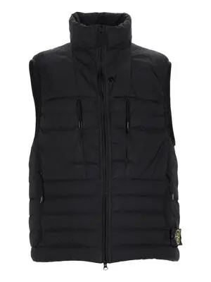 Stone Island Gilet In Piuma Seamless Tunnel In Nylon - Black