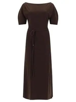 LEMAIRE Cotton And Linen Midi Dress - Brown