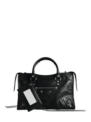 Balenciaga Le City Bag S Leather Shoulder Bag - Black