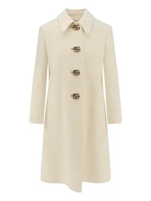 Gucci Wool Crêpe Coat - White