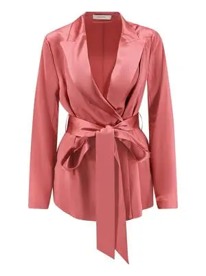 JOSEPH Doublebreasted Satin Blazer - Pink