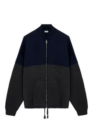 Loewe Cotton Blend Zipup Cardigan - Blue