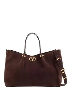Valentino Garavani Suede Shoulder Bag - Brown