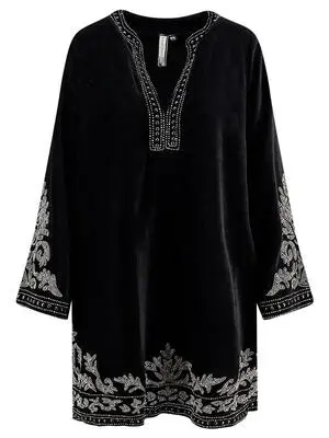 SCARLETT POPPIES Signe Velvet Dress With Studs - Black