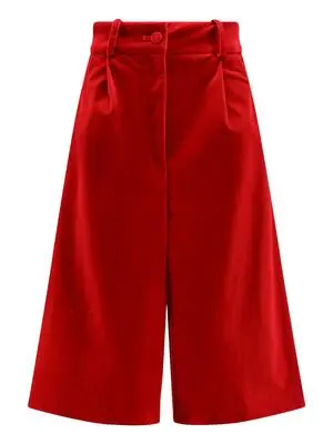 ACTUALEE Velvet Bermuda Shorts Red