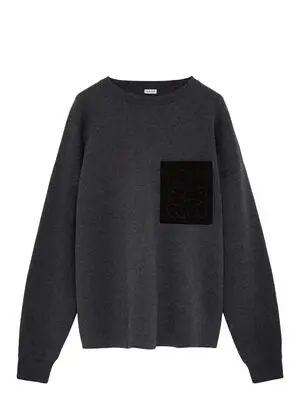 Loewe Anagram Cotton Blend Sweatshirt Grey