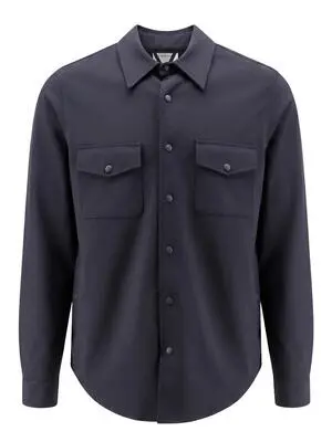 ASPESI Virgin Wool Blend Shirt/jacket With Thermal Insulation
