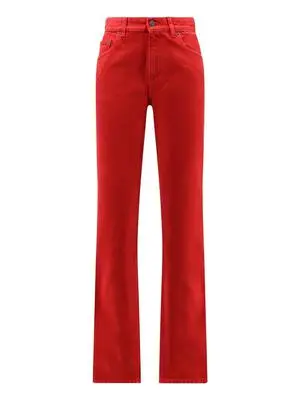 Chloé Cotton Trousers Red