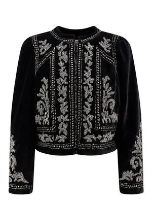 SCARLETT POPPIES Saga Velvet Jacket - Black