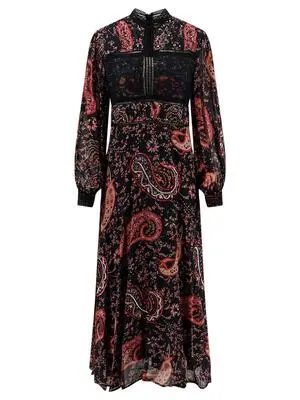 PHILIPPA 1970 Elin Viscose Dress With Multicolor Print - Black