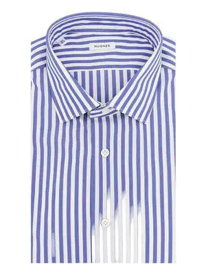 NUGNES 1920 Striped Cotton Shirt - Blue