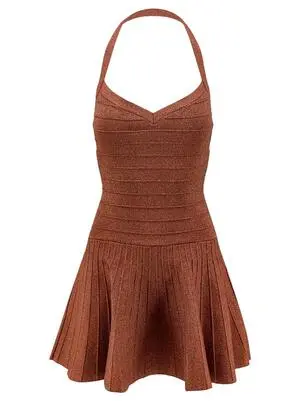 Retrofete Knitted Dress With Lurex Effect - Brown