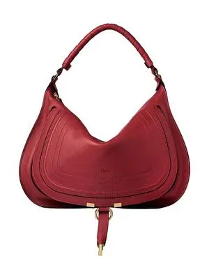 Chloé Marcie Medium Leather Shoulder Bag - Red