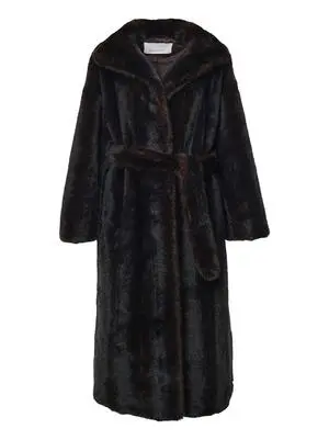 THE FRANKIE SHOP Ravello Faux Fur Coat - Brown