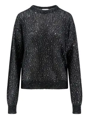NUDE Mohair Blend Sweater With Sequins - Black