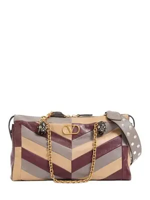 VALENTINO Panthea Medium Shoulder Bag In Nappa With A Chevron Pattern