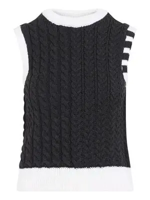 Thom Browne Aran Cable Shell Top - Gray