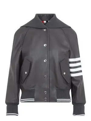 Thom Browne Thom Browne Oversized Regalan Sleeve Blouson Jacket Women Gray