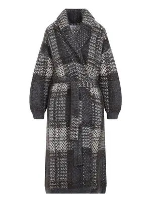 Brunello Cucinelli Macrocheck Cardigan Coat - Multicolor