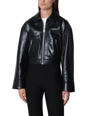 ANINE BING Assan Regenerated Leather Jacket - Black