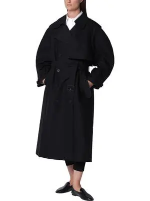 ANINE BING Pascale Cotton Maxi Trench Coat - Black