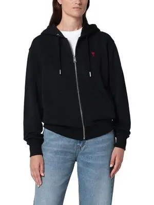 AMI Paris De Coeur Hoodie - Black