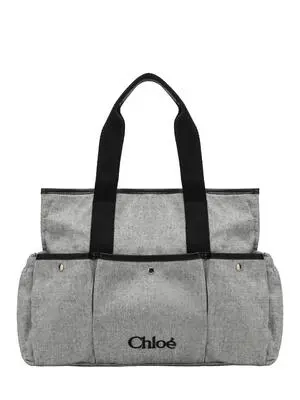 CHLOÉ Grey Melange Cotton Changing Bag