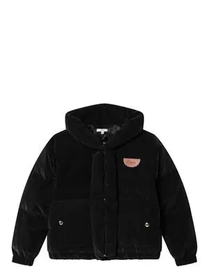Chloé Down Jacket With Applique - Black