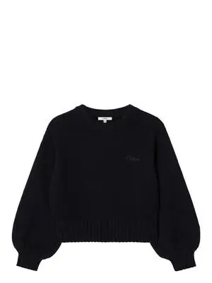 Chloé Navy Wool And Cashmere Sweater - Blue