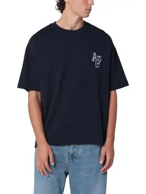 A.p.c. Bruno Navy Cotton T-shirt - Blue