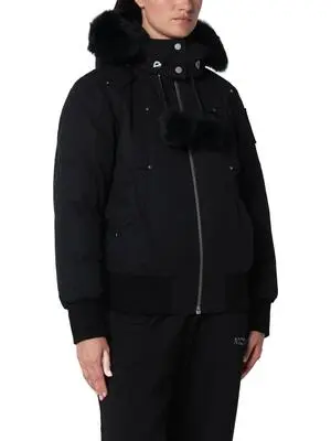 Moose Knuckles Debbie Original Hooded Bomber Jacket - Black