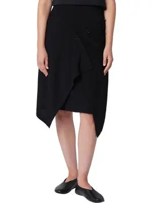 LEMAIRE Merino Wool Blend Midi Skirt - Black