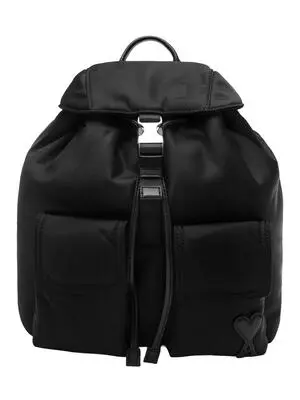AMI Paris Marcel Small Nylon Backpack - Black