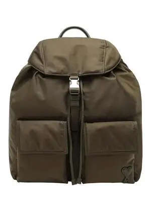 AMI Paris Marcel Truffle-colored Nylon Backpack - Brown