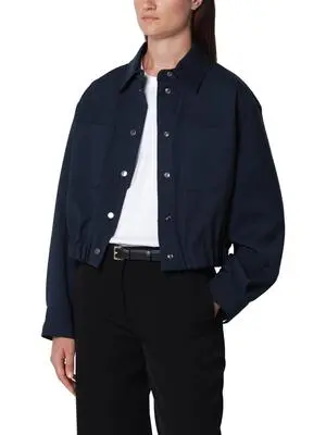 Max Mara Short Blue Wool Jacket Blue