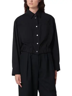 Max Mara Short Jacket In Virgin Wool - Black