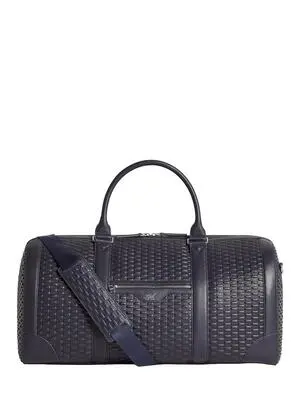 Kith Monogram Tumbled Leather Traveler K55 Duffle Bag 'ink - Black