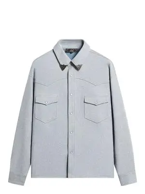 Kith Leather Denim Western Henson Shirt 'light Indigo - Blue