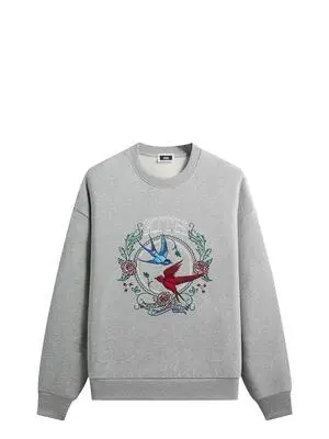 Kith Swallow Emblem Nelson Crewneck 'mid Heather - Grey