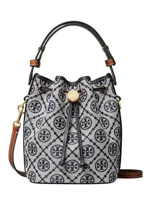Tory Burch T Monogram Mini Bucket Bag 'navy' Blue