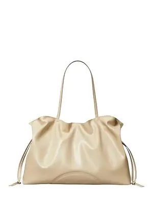 Tory Burch Drawstring Tote Bag 'light Stone - Grey