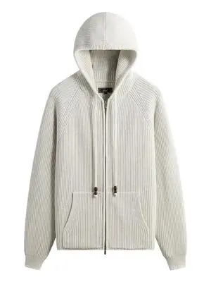 Kith Full Zip Knit Miles Hoodie 'light Heather - Grey