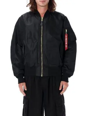 ALPHA INDUSTRIES Alpha Industries Men's Bomber Jacket With Zip Front And Utility Sleeve Pocket