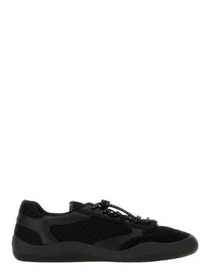 Prada Speedrock Mesh And Leather Sneaker For - Black